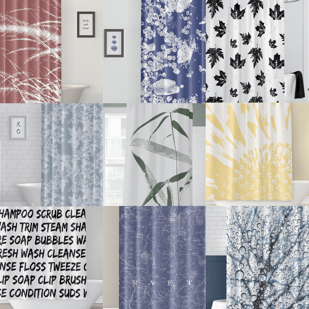Metro Shower Curtains. Designer Shower Curtains and Bath Decor