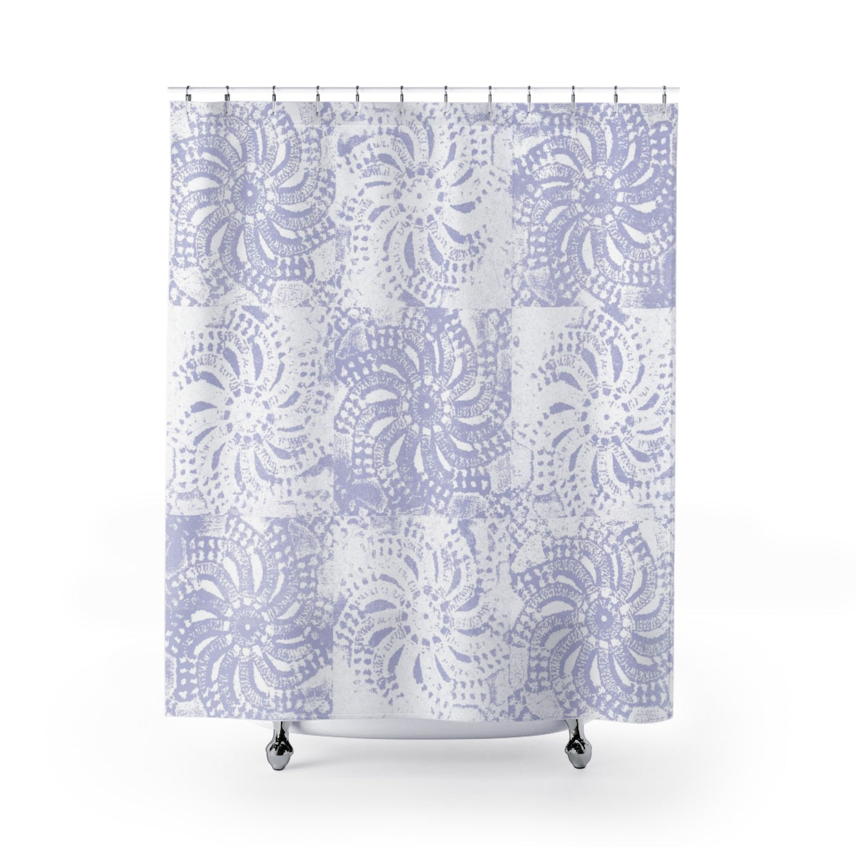 Periwinkle and White Lace Mandala Shower Curtain – Metro Shower Curtains